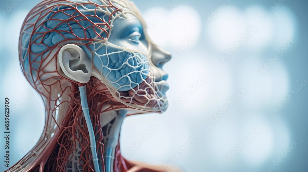 Artistic Representation: Dynamic Anatomy of a Woman's Neck Stock Photo ...