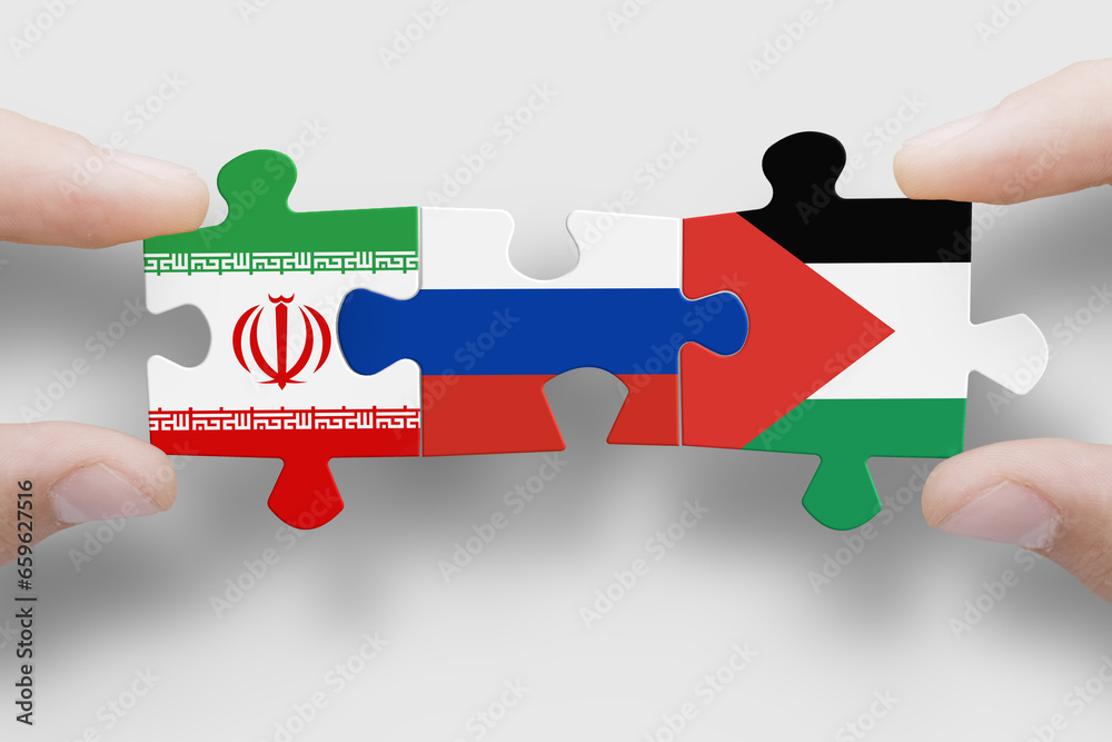Puzzle made from flags of Iran,Russia, and Gaza. Gaza and Israel ...