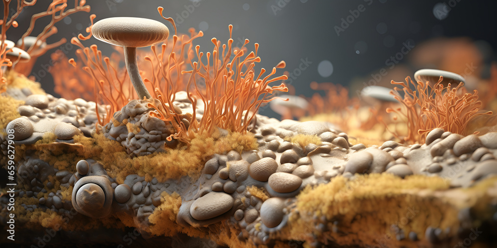 Fantastic bioluminescent unicellular algae. Beautiful, fantasy ...