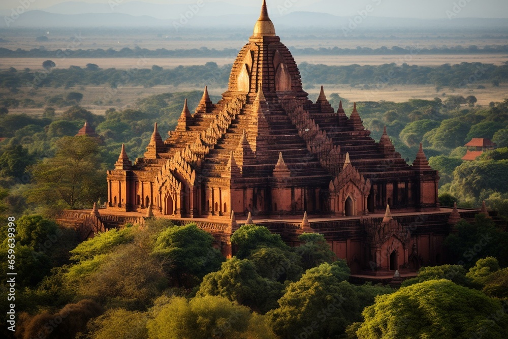 Impressive temple architecture in Bagan, a global wonder. Generative AI ...