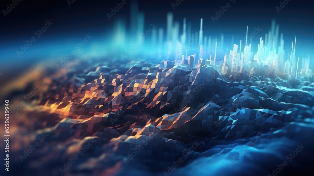 ภาพประกอบสต็อก Abstract tech background with interconnected cyber cells ...