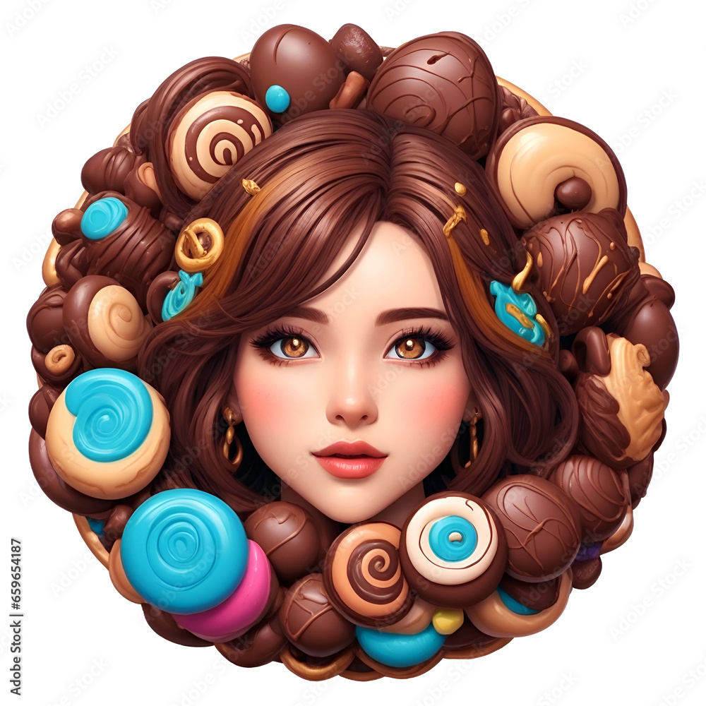 PNG with transparent background Sweet Chocolate girl illustration Stock ...