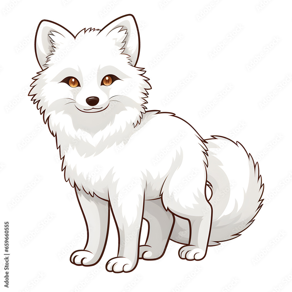 cartoon clipart of Arctic Fox, cartoon animal clipart, wildlife clipart ...