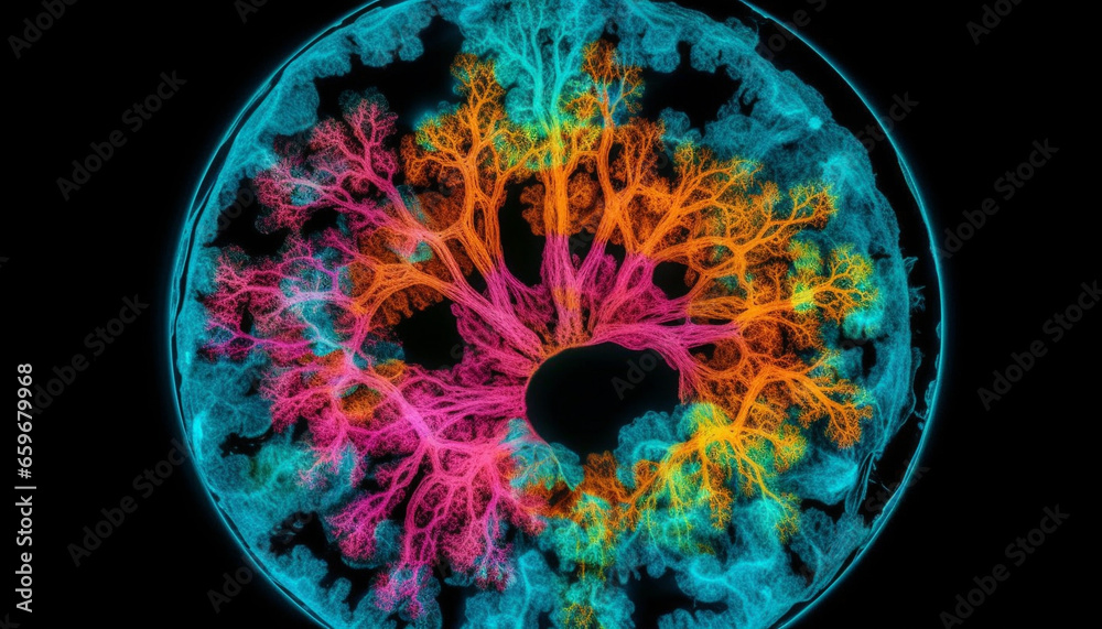 Abstract spiral fractal reveals molecular structure of cancer cell ...