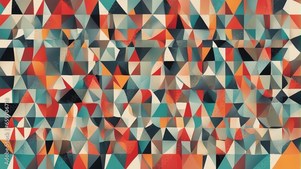 Geometric Minimalism__Design a pattern using basic geometric shapes ...