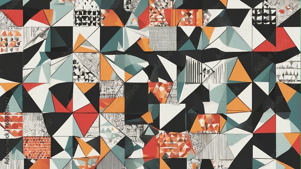 Geometric Minimalism__Design a pattern using basic geometric shapes ...