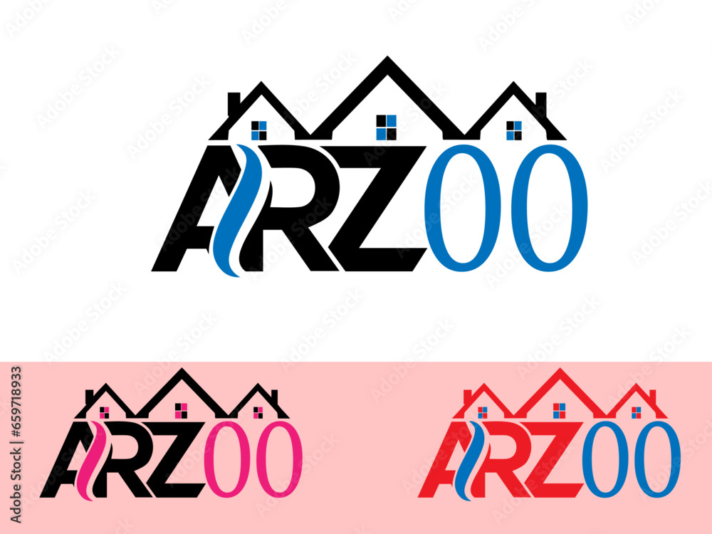 home logo design,real estate logo design,arz logo,ar zoo logo,ar design ...