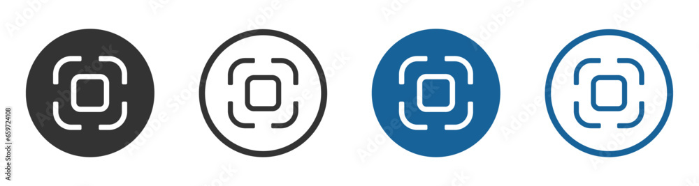 Capture icons, center focus symbols, auto focus icons, screen shot ...