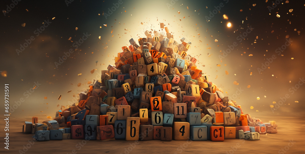 100 number stacked ontop of eachother. Generative Ai content Stock ...