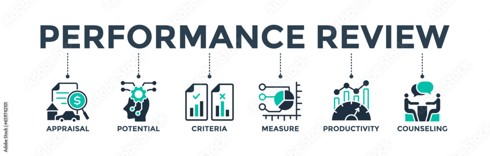 Performance review banner web icon vector illustration concept for ...