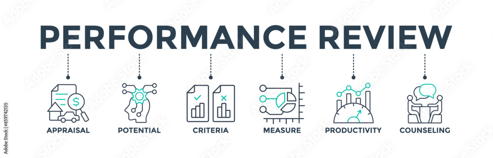Performance review banner web icon vector illustration concept for ...