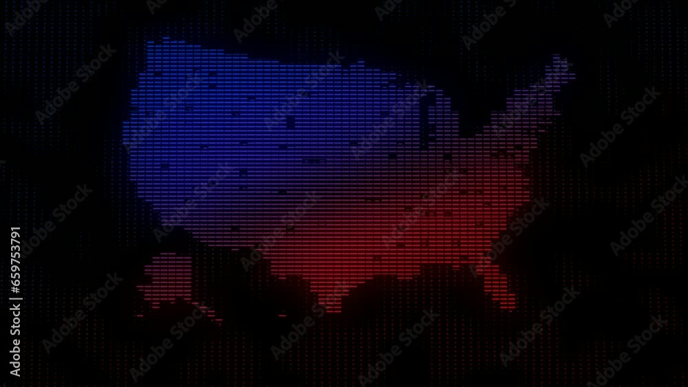 Vidéo Stock United states map Digital background Loop 4k. Scanning of ...