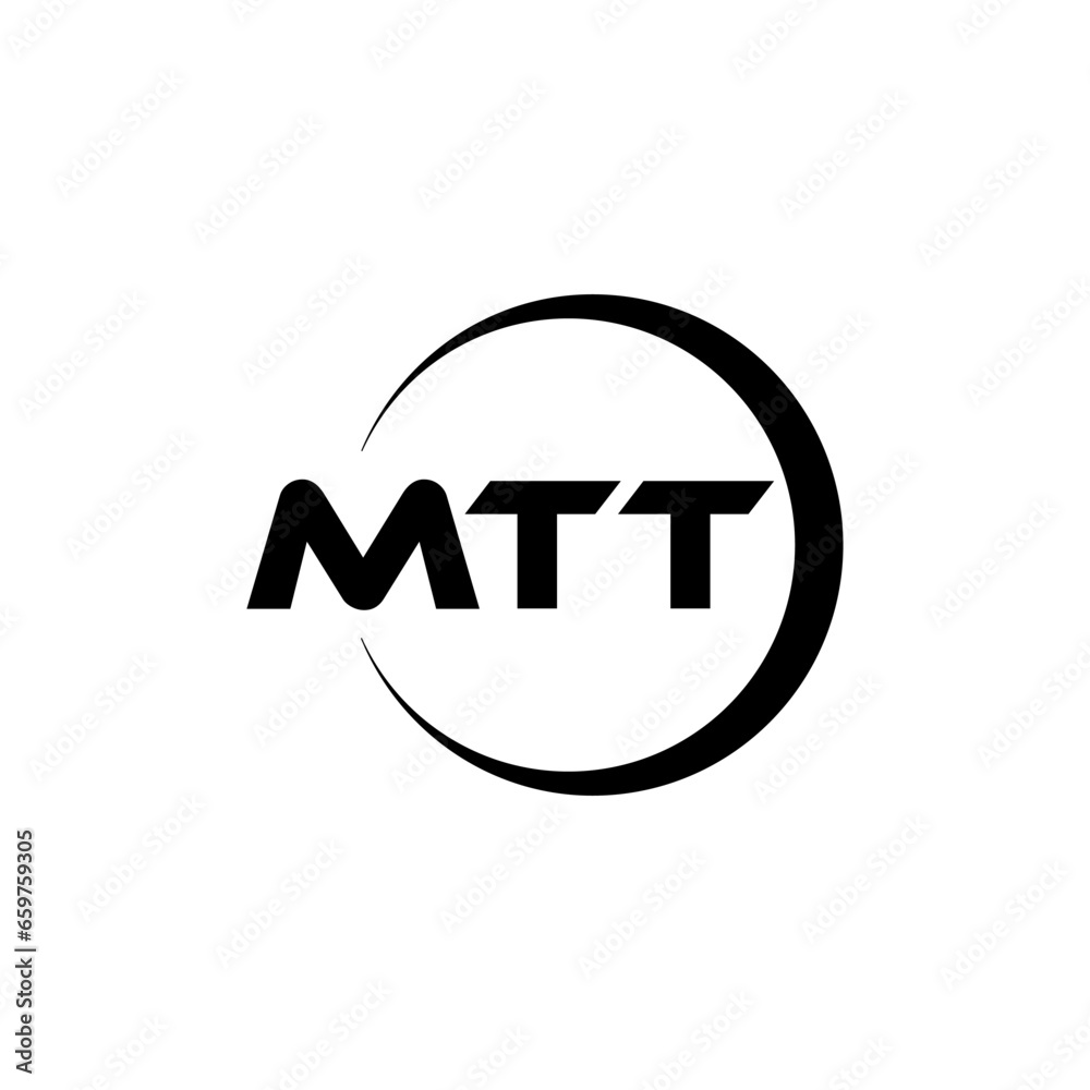 MTT letter logo design with white background in illustrator, cube logo ...