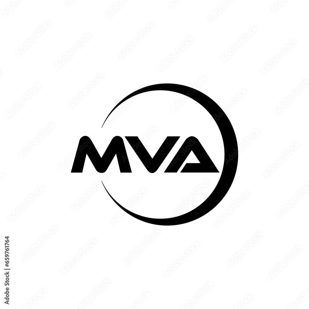 MVA letter logo design with white background in illustrator, cube logo ...