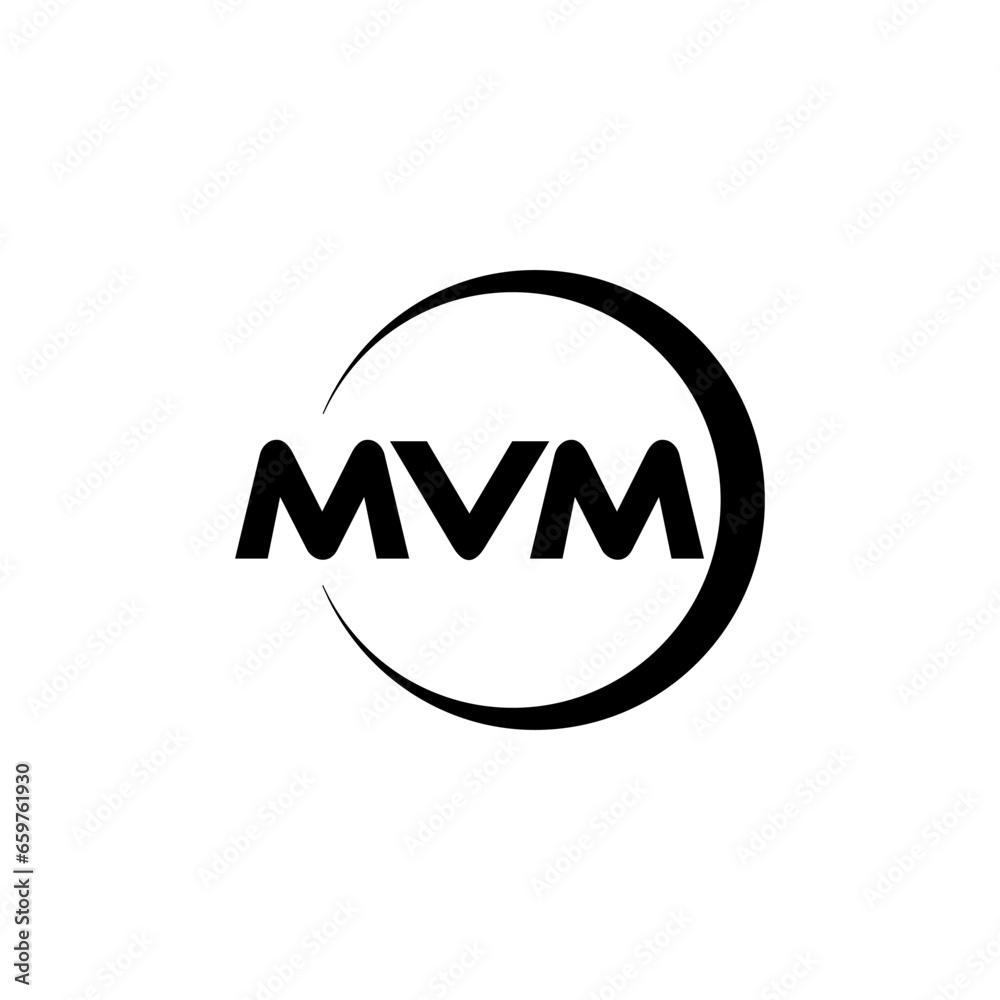 Vetor de MVM letter logo design with white background in illustrator ...