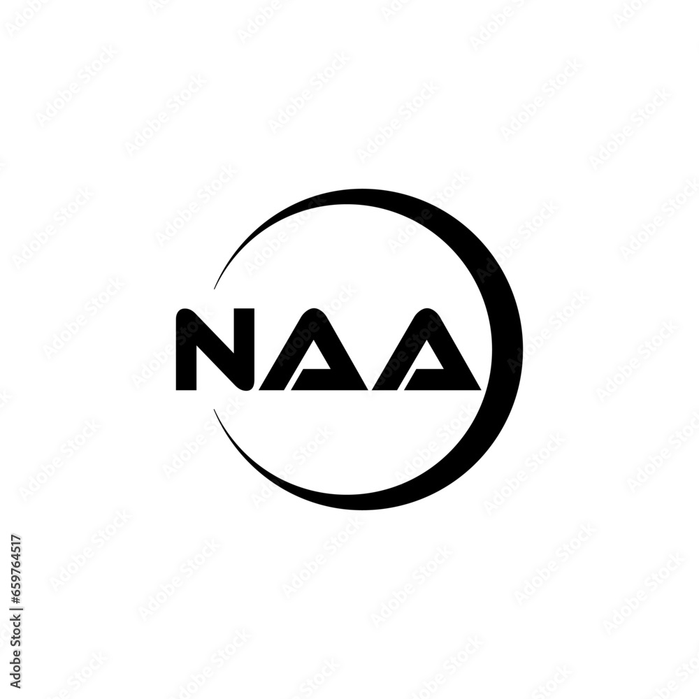 NAA letter logo design with white background in illustrator, cube logo ...