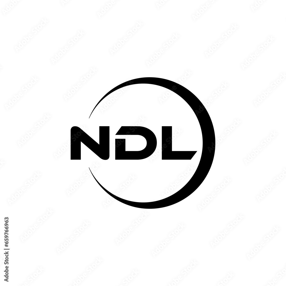 NDL letter logo design with white background in illustrator, cube logo ...