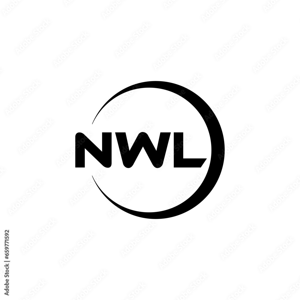 NWL letter logo design with white background in illustrator, cube logo ...
