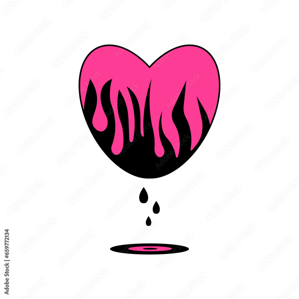 Dripping Broken Heart. Gothic aesthetic in y2k, 90s, 00s and 2000s ...