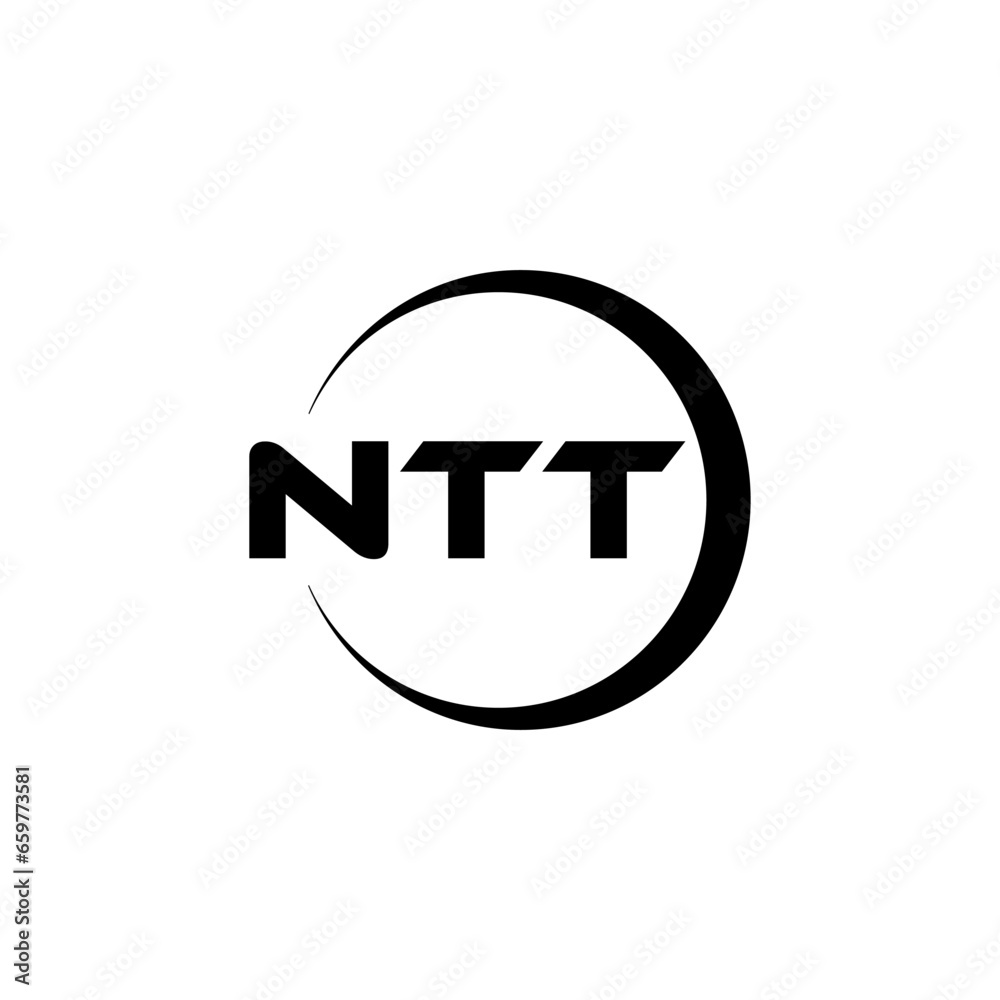 NTT letter logo design with white background in illustrator, cube logo ...