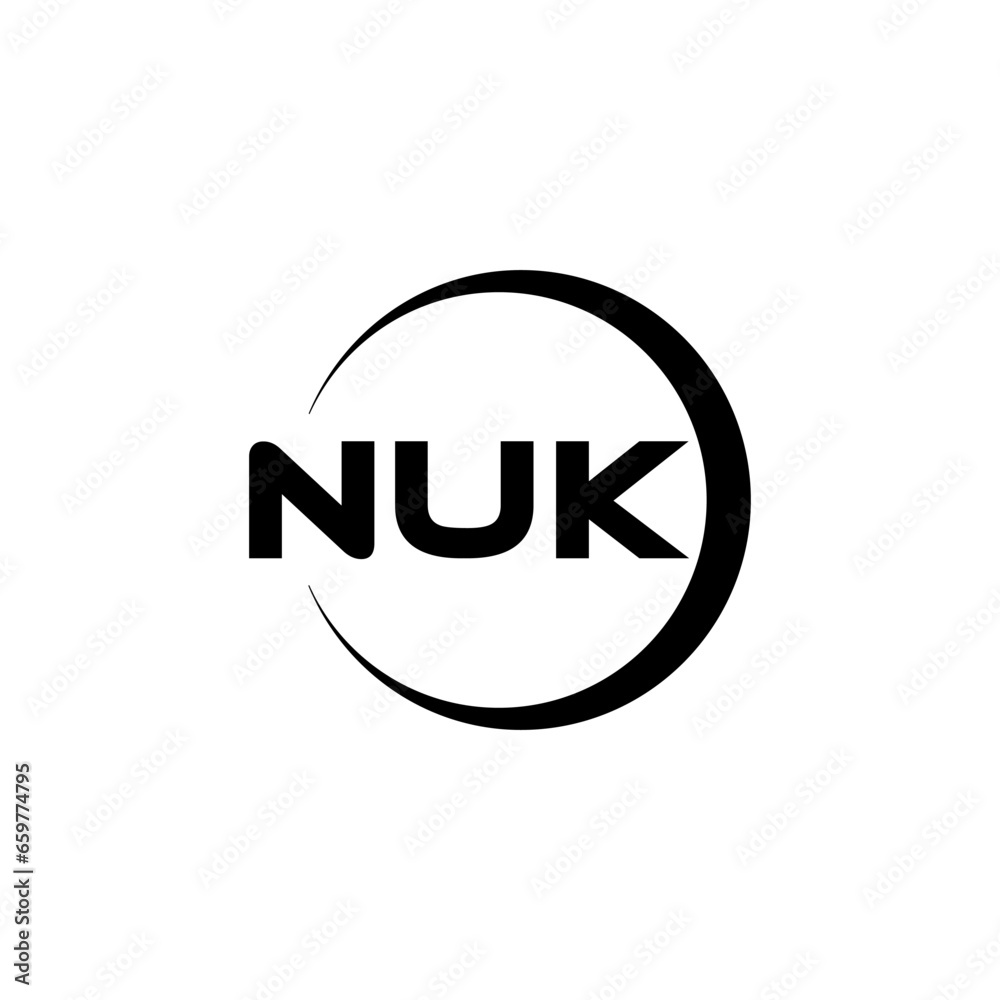 NUK letter logo design with white background in illustrator, cube logo ...