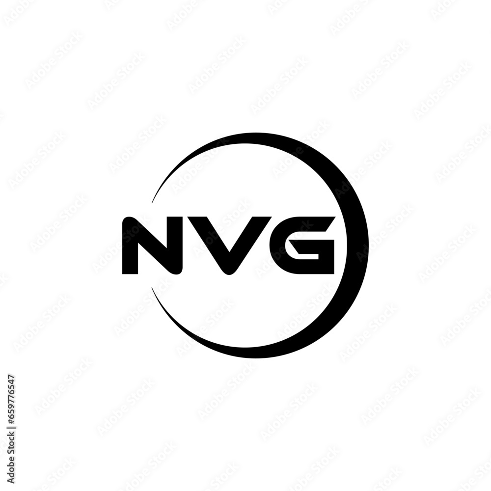 NVG letter logo design with white background in illustrator, cube logo ...