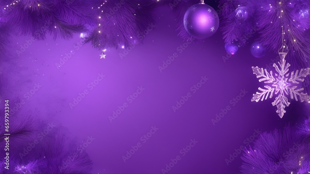 Purple Color Christmas Background With Copy Space. Beautiful Christmas ...
