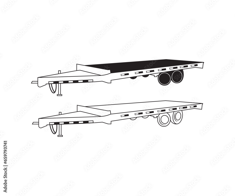 Flatbed trailer , Big Tex Trailers SVG, Flatbed Gooseneck Trailer SVG ...