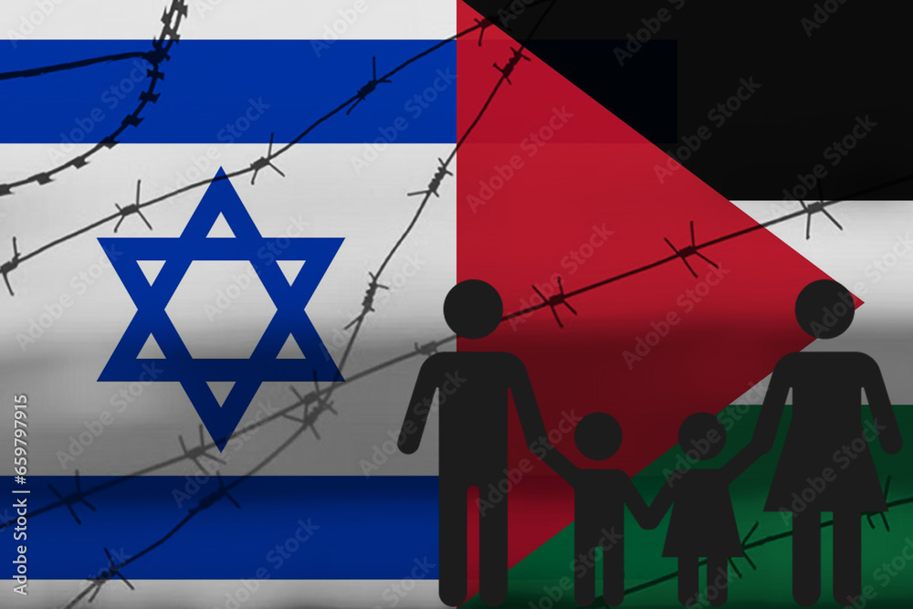 Israel and Hamas flags together. Hamas and Israel relation, conflict ...