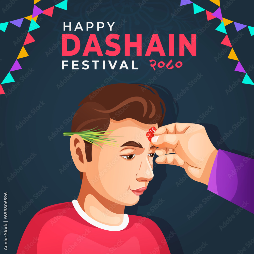 Young Boy Receiving Tika and blessings from his Father, Celebrating ...