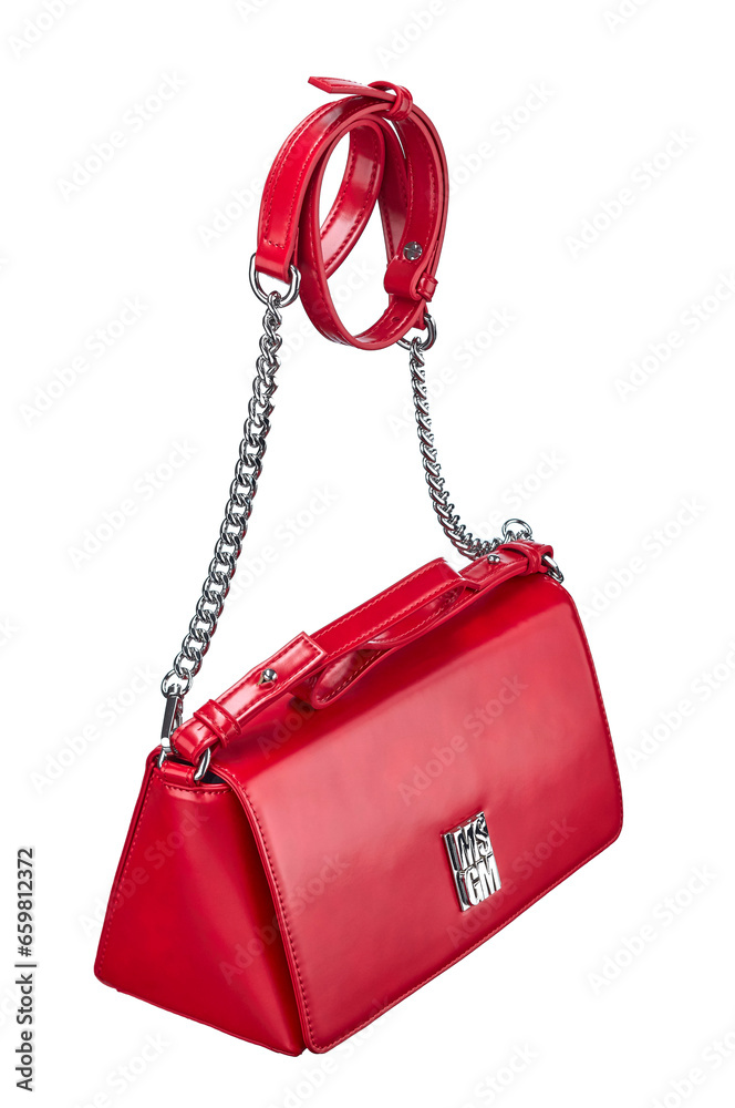 Elegant miniature women's handbag MSGM made of genuine leather in red ...