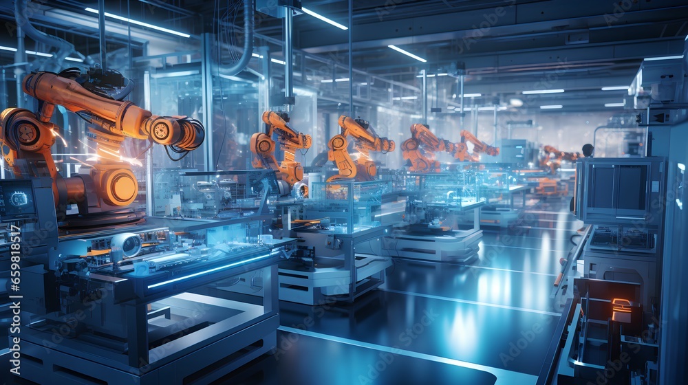 High tech manufacturing facility with cutting automation technology ...