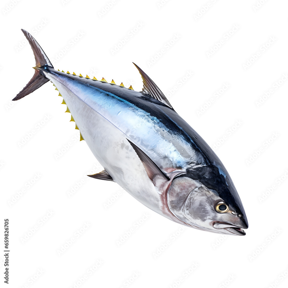 Fresh bluefin tuna fish at the seafood market on transparent background ...