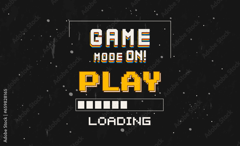 vector typographic retro text effect Game Mode On retro vintage writing ...