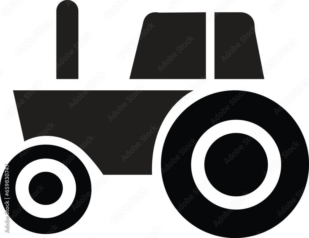 black flat Tractor icon. Creative sign from farm icons collection ...