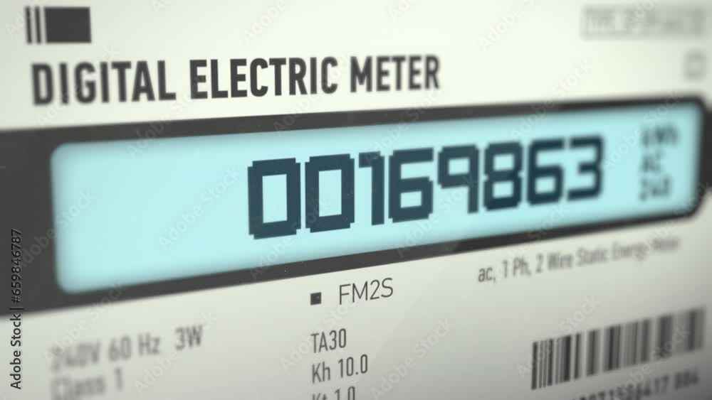 Electricity meter device calculating energy consumption in residence ...