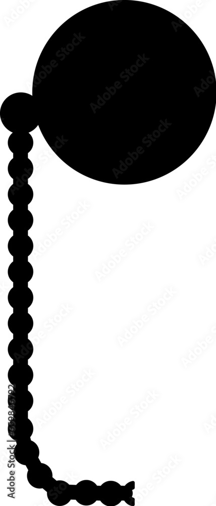 Shape of round monocle on decorative chain. Health and vision ...