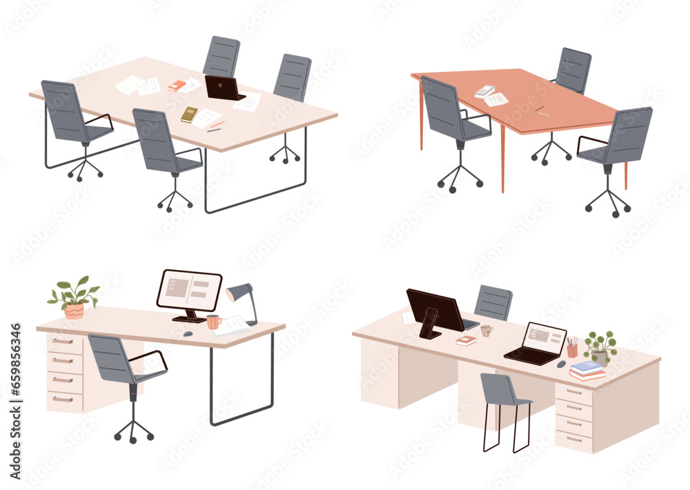 Meeting room in business center office. Modern conference hall ...