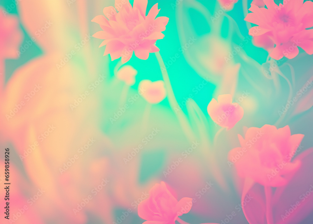 abstract futuristic flower background in bright vivid colours created ...