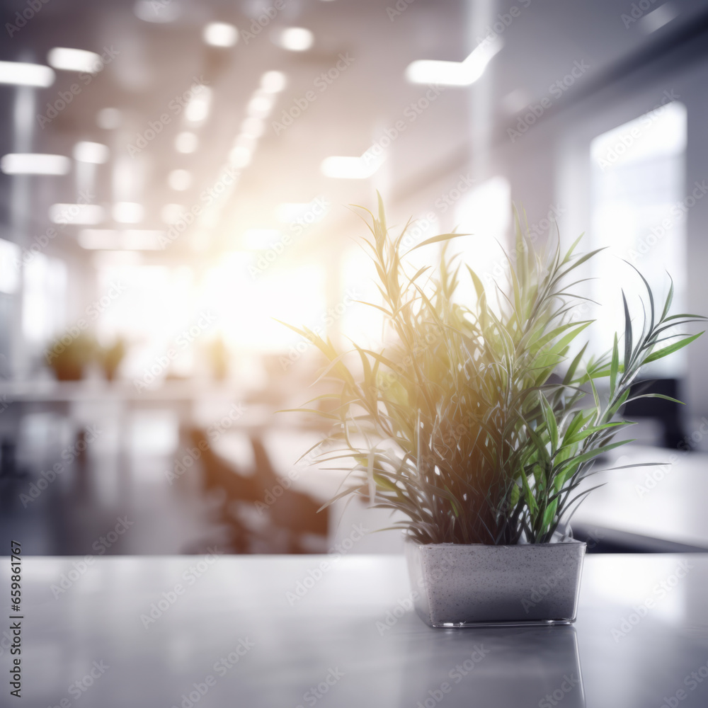 Fondo difuminado desenfocado de un interior de oficina moderna con ...