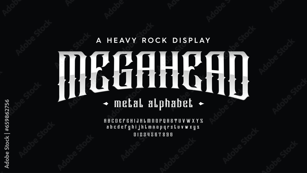 Classic rock alphabet fonts. Typography urban style font for music ...