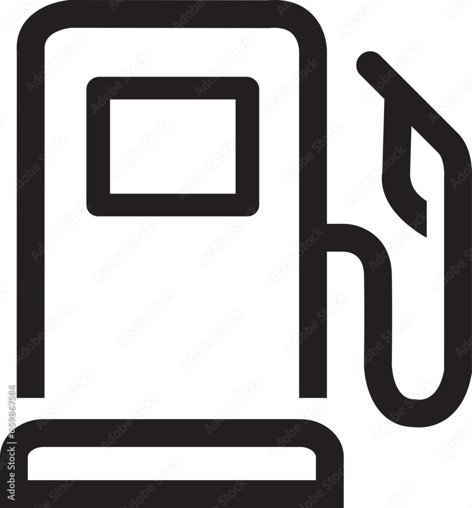 Gas station icon. Gasoline linear industry sign with editable stock ...