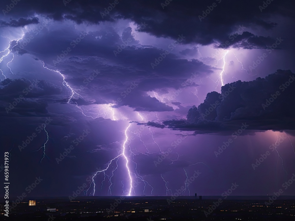 Lightning rays carry an electrical charge. thunder in the starless ...