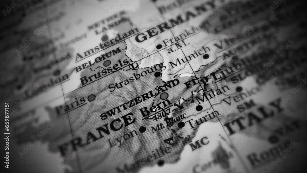 Animated map with a focus on Germany Stock Video | Adobe Stock