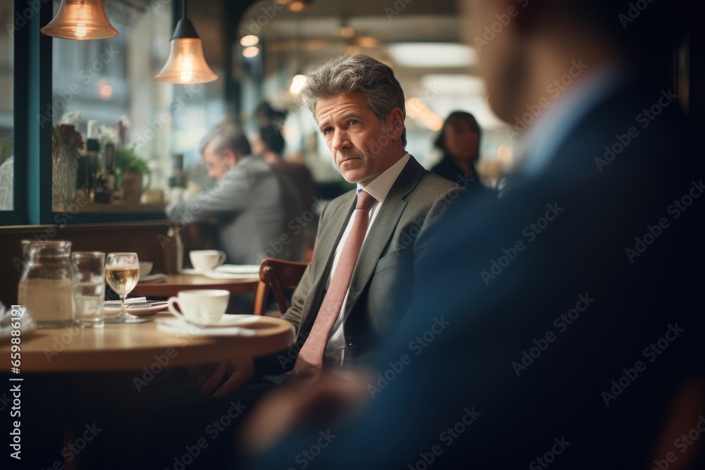 Captivating photo captures a man discretely watching another patron ...