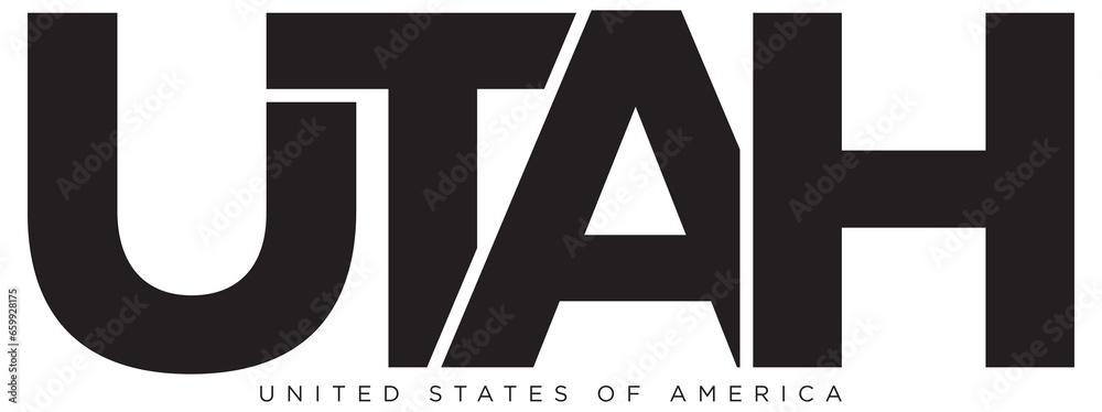 Utah, USA typography slogan design. America logo with graphic city ...
