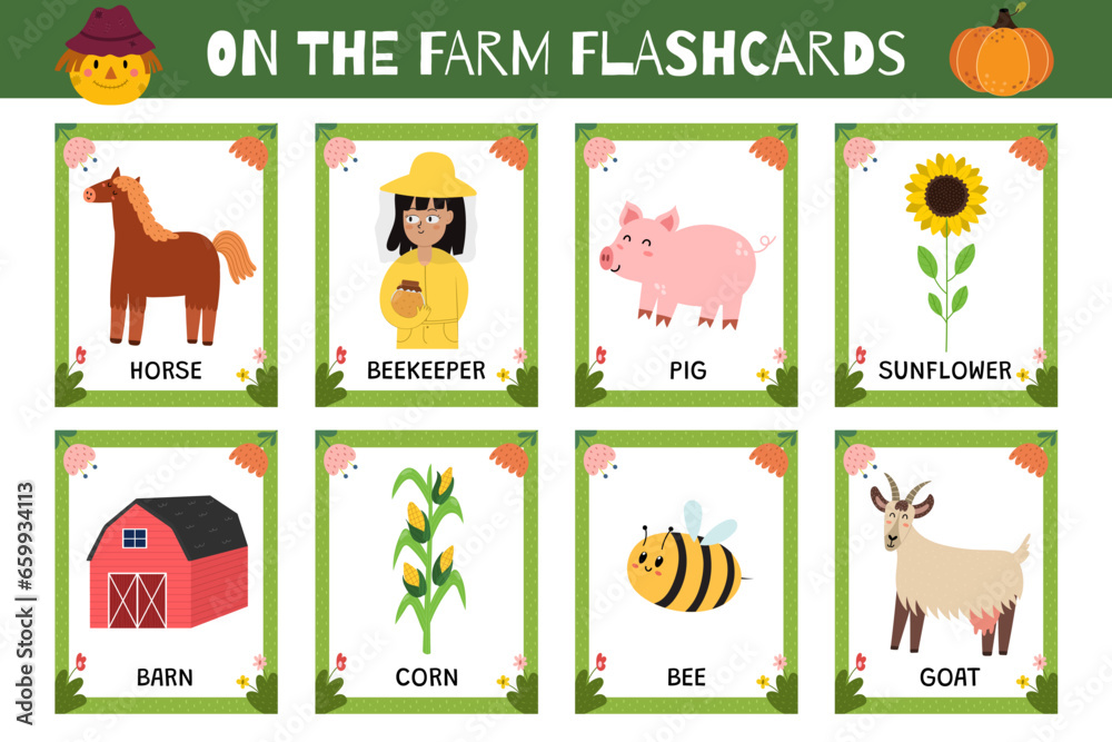 On the farm flashcards collection. Flash cards for practicing reading ...