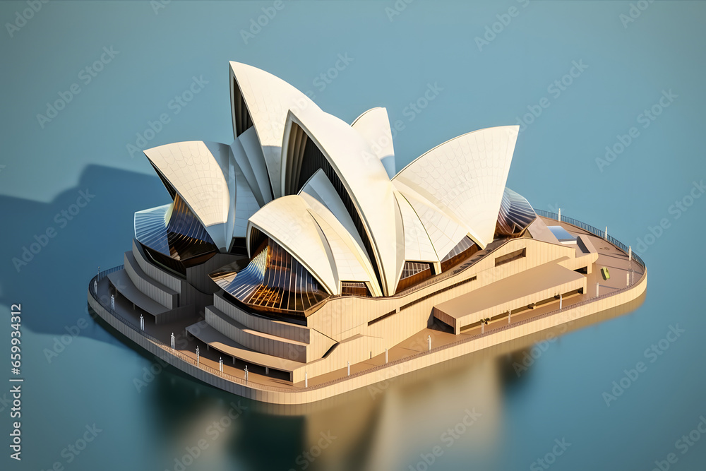 Sydney Opera House 3d rendering isometric style Stock Illustration ...