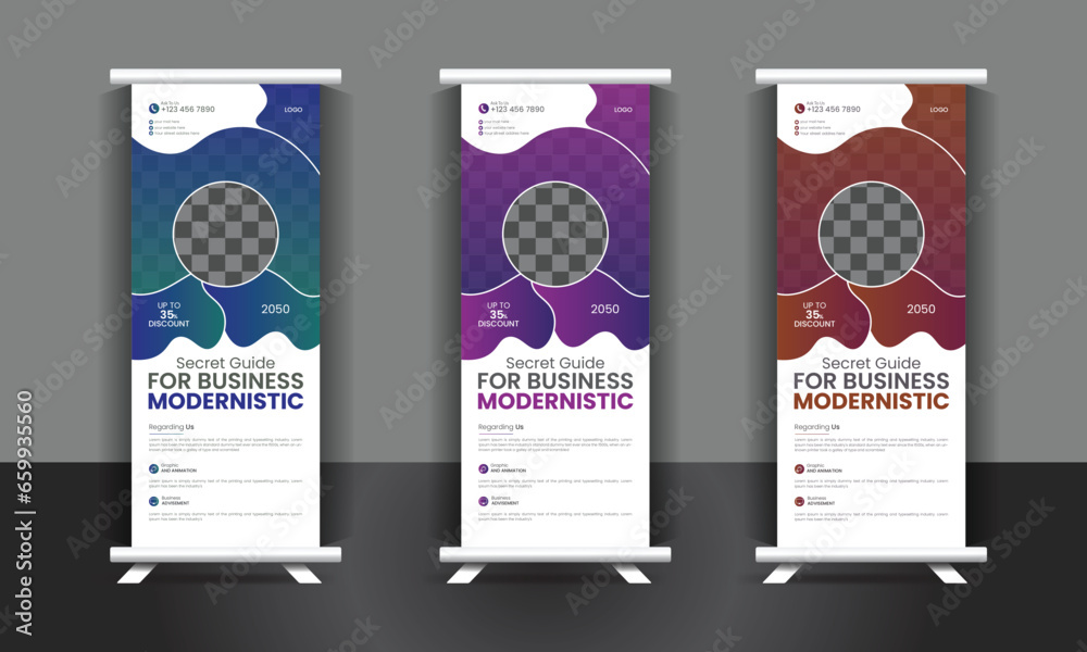 Creative business agency roll up banner design or pull up banner ...