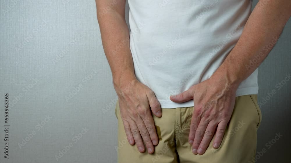 Man Pee His Pants, close-up Stock Video | Adobe Stock